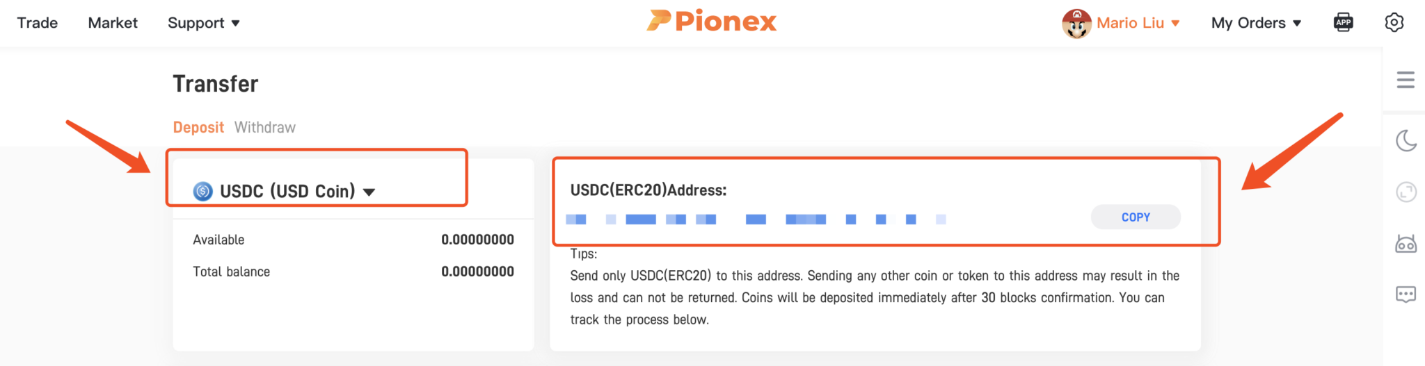 How do I transfer my assets to Pionex? - Pionex Trading Bot