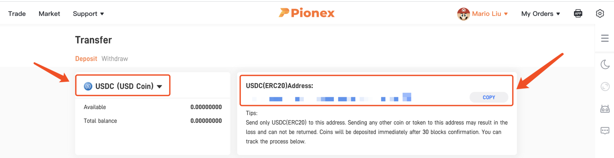 How do I transfer my assets to Pionex? - Pionex Trading Bot