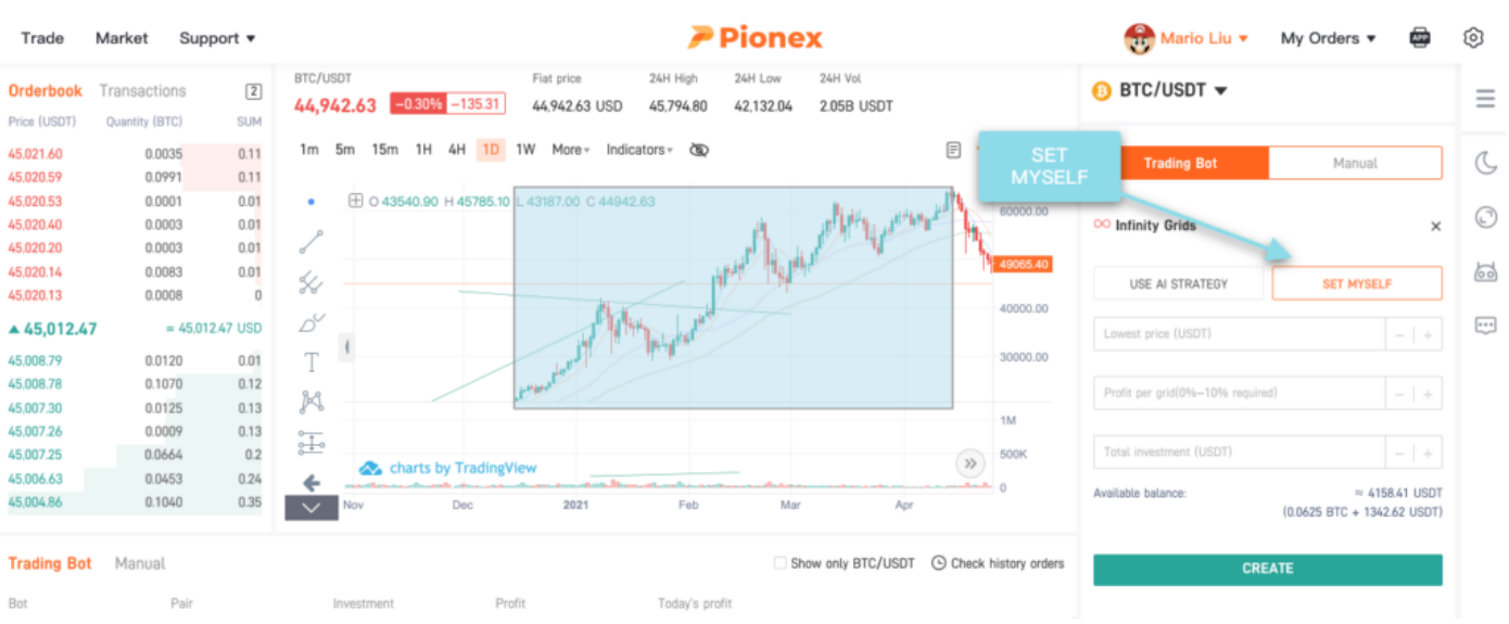 Infinity Grid - Pionex Trading Bot
