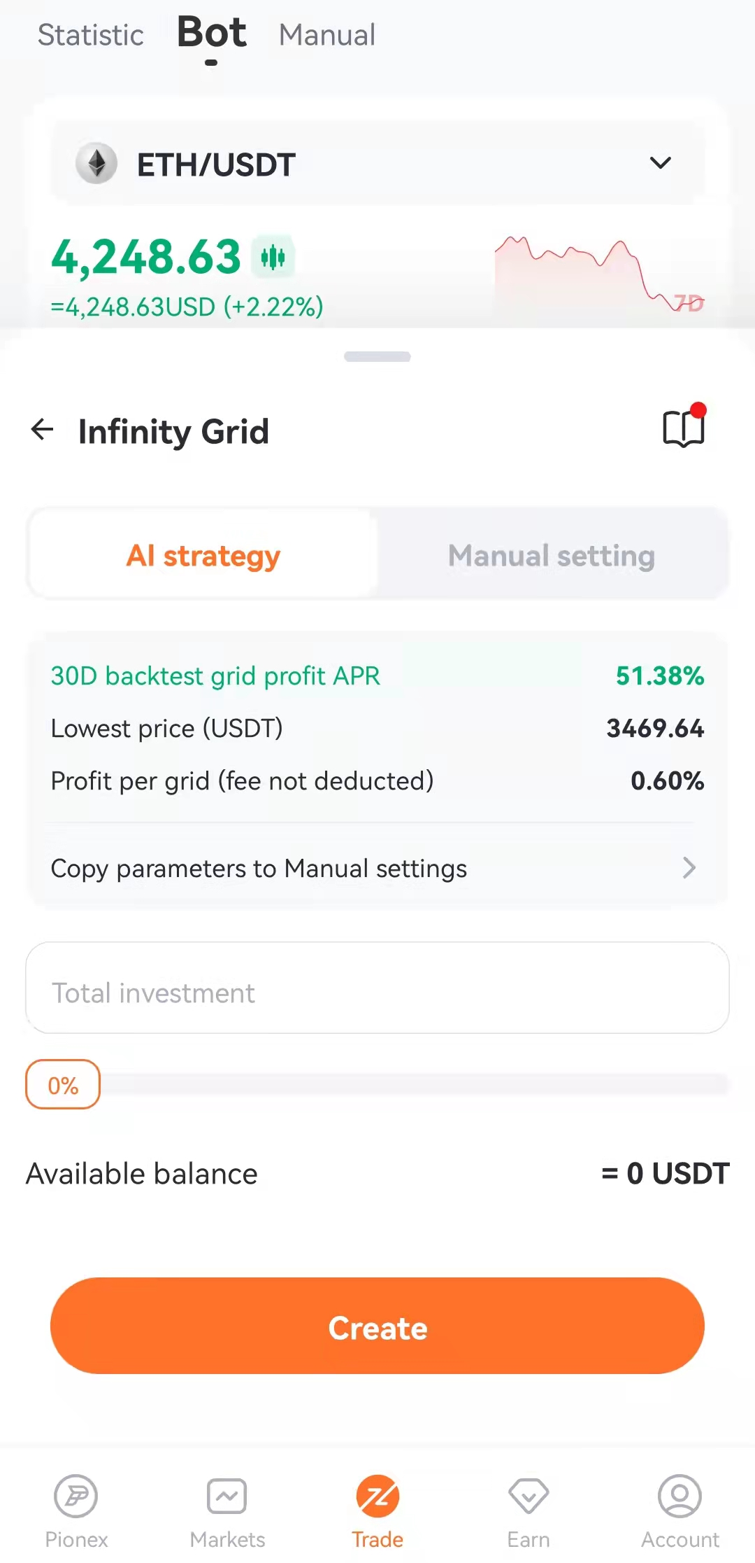 Infinity Grid - App Version - Pionex Trading Bot