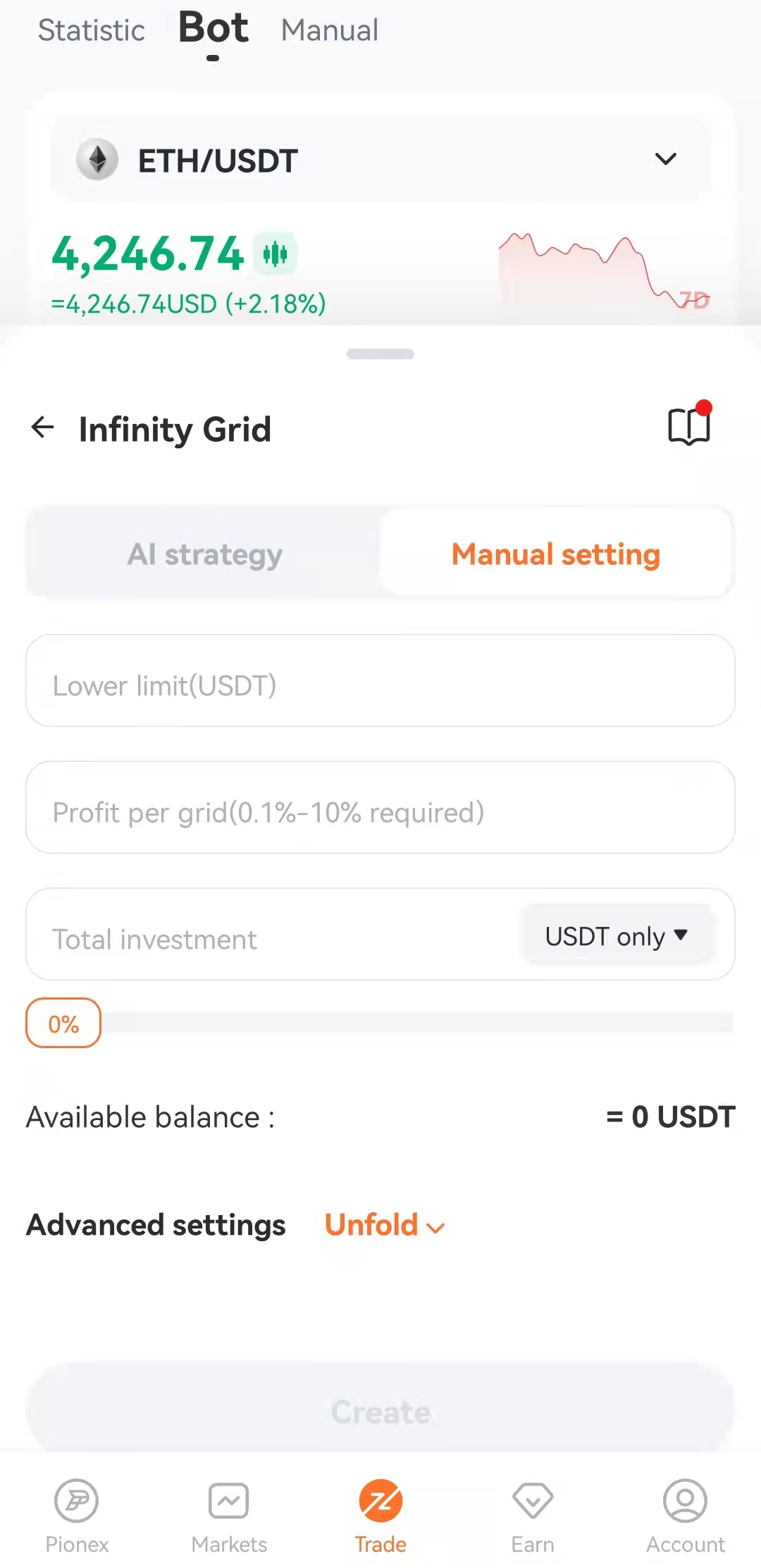 Infinity Grid - App Version - Pionex Trading Bot