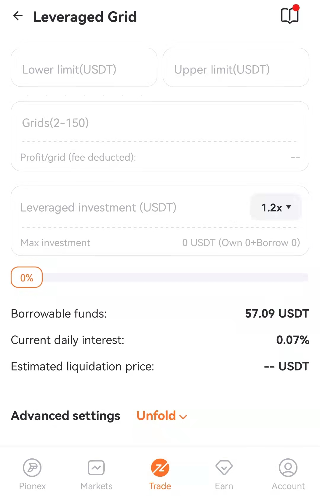 Leveraged Grid - App Version - Pionex Trading Bot