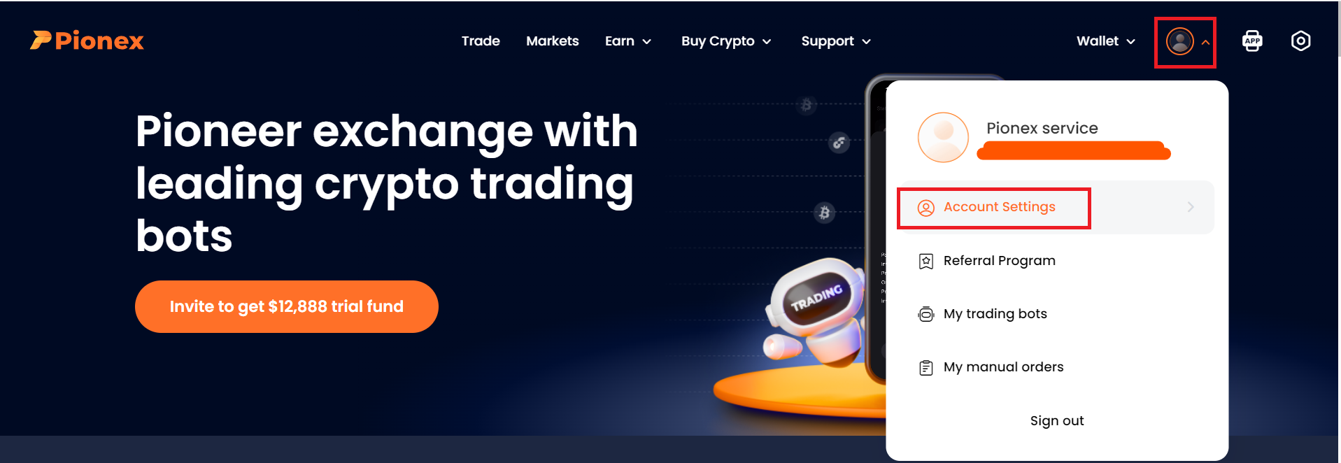 Enable 2FA on your Pionex account 【Web】 - Pionex Trading Bot