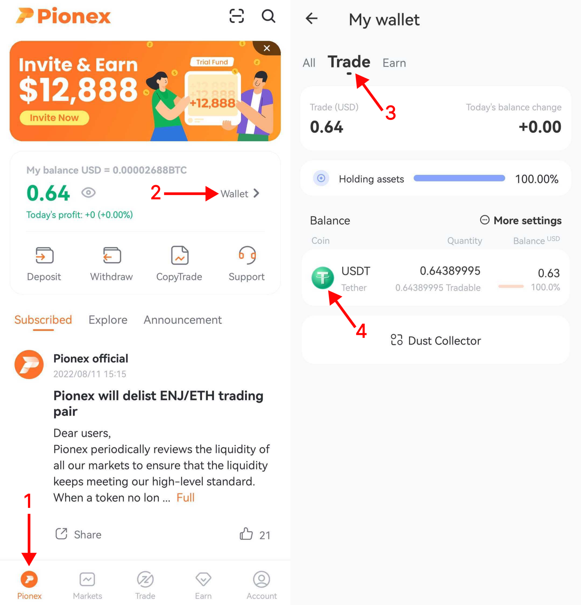 How to Claim Trial Fund Interest - Pionex Trading Bot