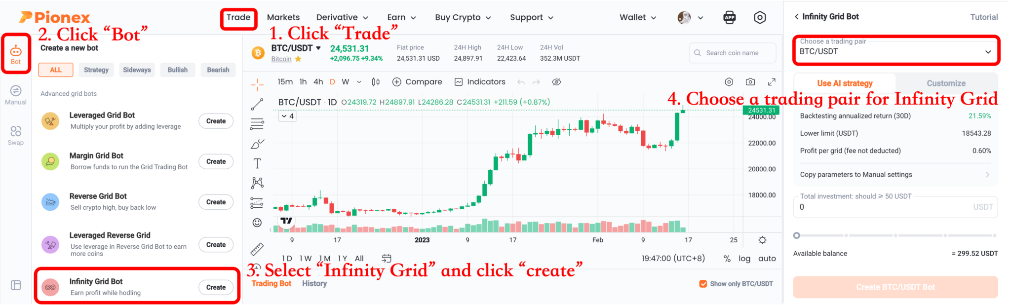Navigating a One Way Market - How to Profit from Infinity Grid - Pionex ...